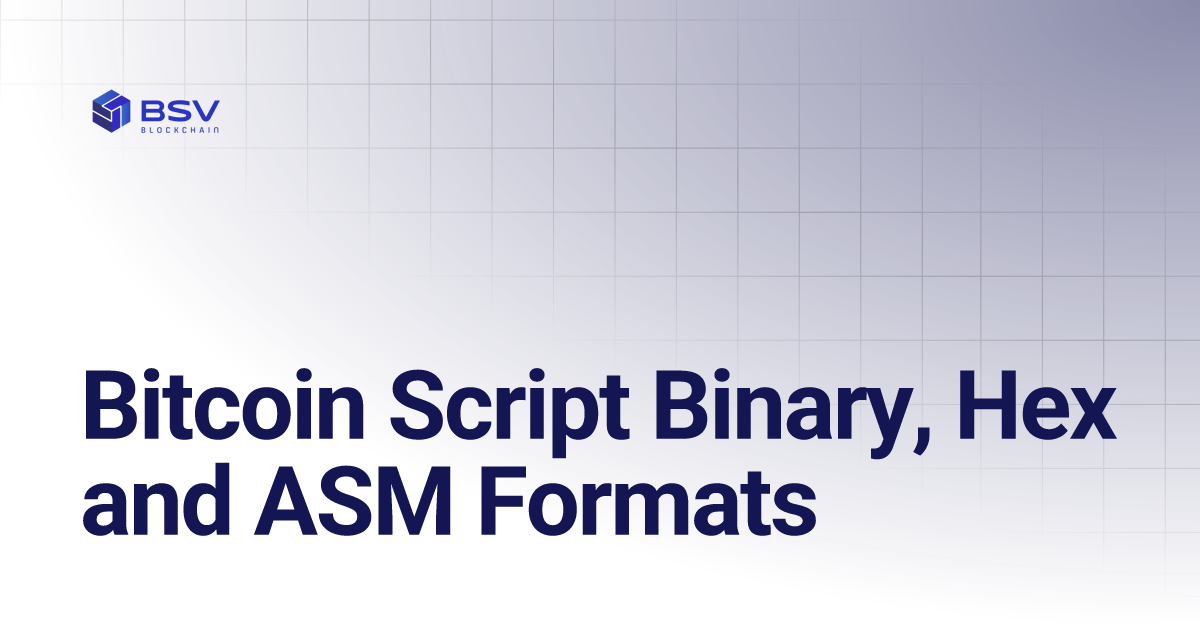 Bitcoin Script Binary, Hex and ASM Formats | BRC