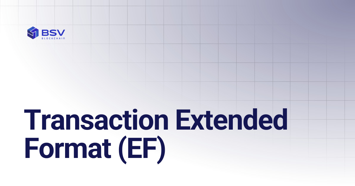 Transaction Extended Format (EF) | BRC